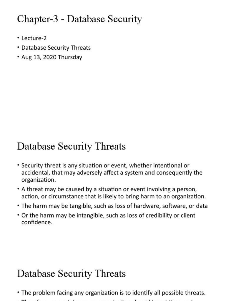 Chapter-3 - Database Security | PDF | Databases | Security