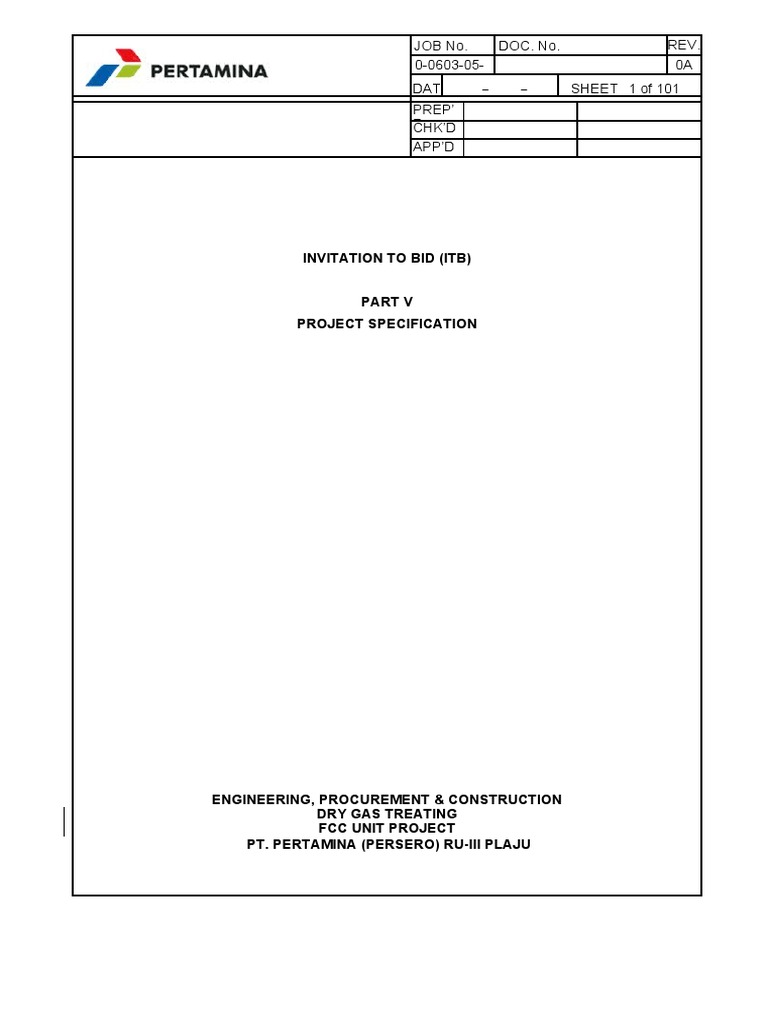 Part V-Project Specifications | PDF | Specification (Technical Standard) | Packaging And Labeling