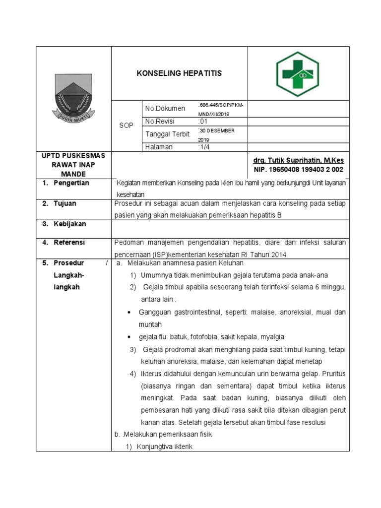 SOP KONSELING Hepatitis | PDF