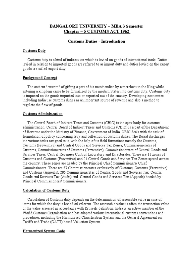CUSTOMS DUTY - Module 3 | PDF | Dumping (Pricing Policy) | Tariff