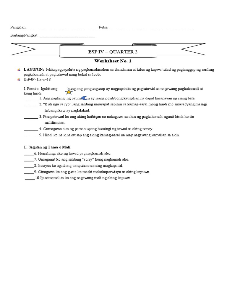 ESP Q2 Worksheet-No.1 | PDF