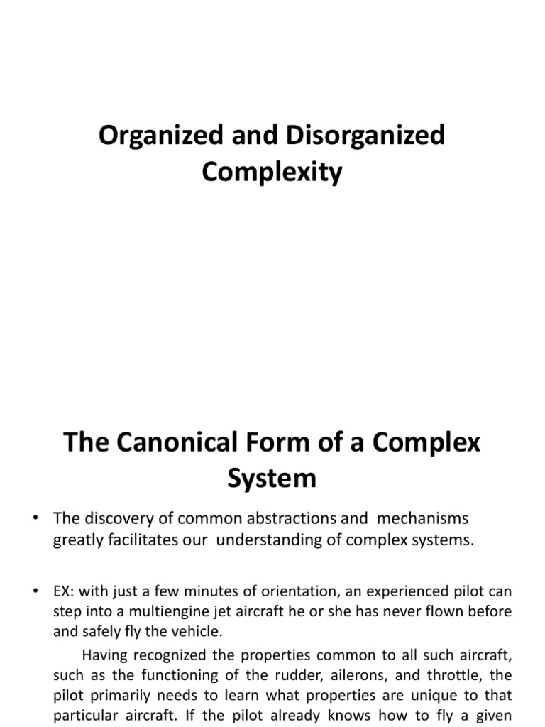 2 Organized and Disorganized Complexity | PDF
