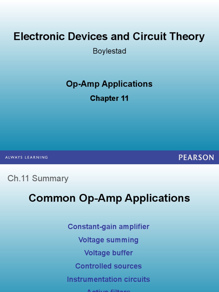 Chapter 11 Op Amp Applications | PDF | Amplifier | Electronic Filter