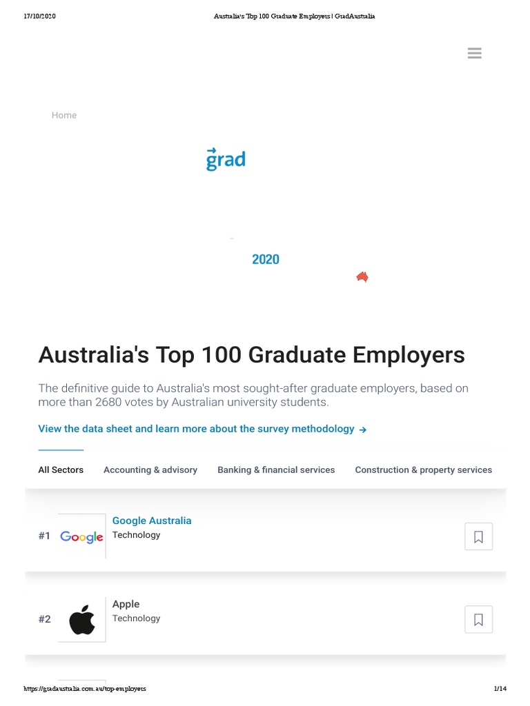 Australia's Top 100 Graduate Employers - GradAustralia | PDF ...