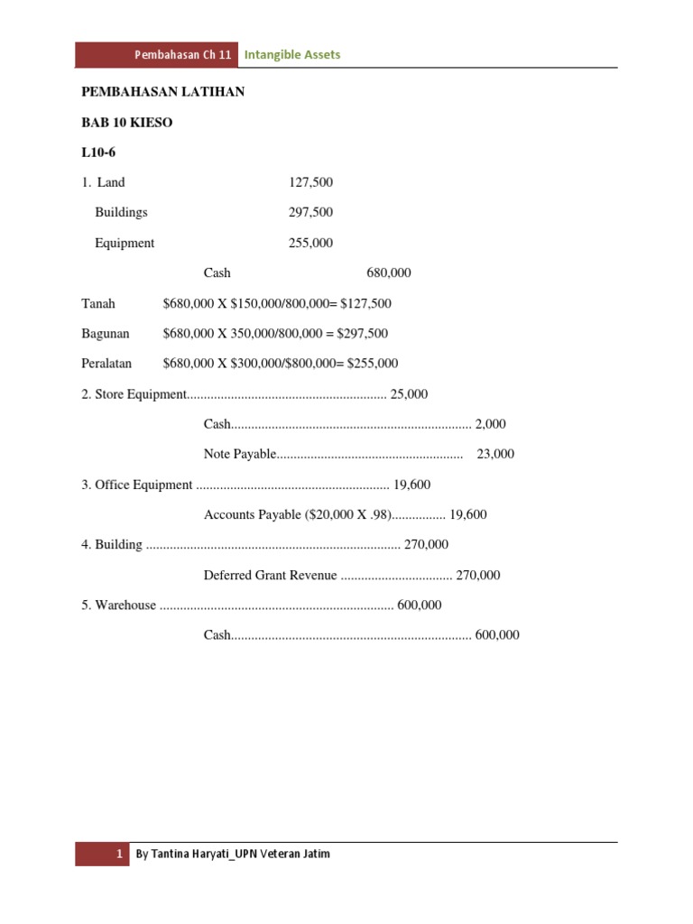 Jawaban Soal Latihan Ch.10 | PDF | Depreciation | Business Law