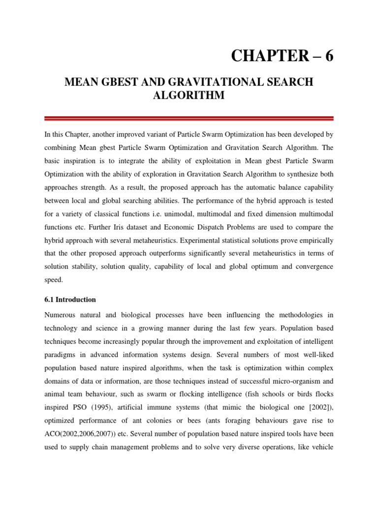 Mean Gbest and Gravitational Search Algorithm | PDF | Metaheuristic | Mathematical Optimization