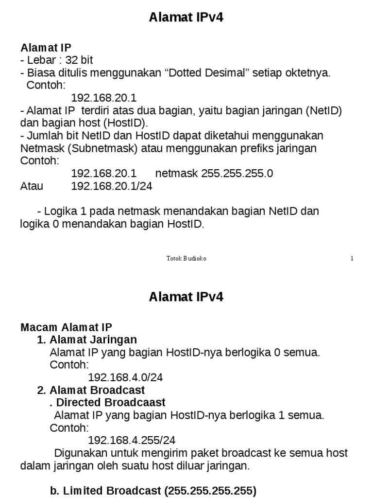 ALamat IPv4 | PDF