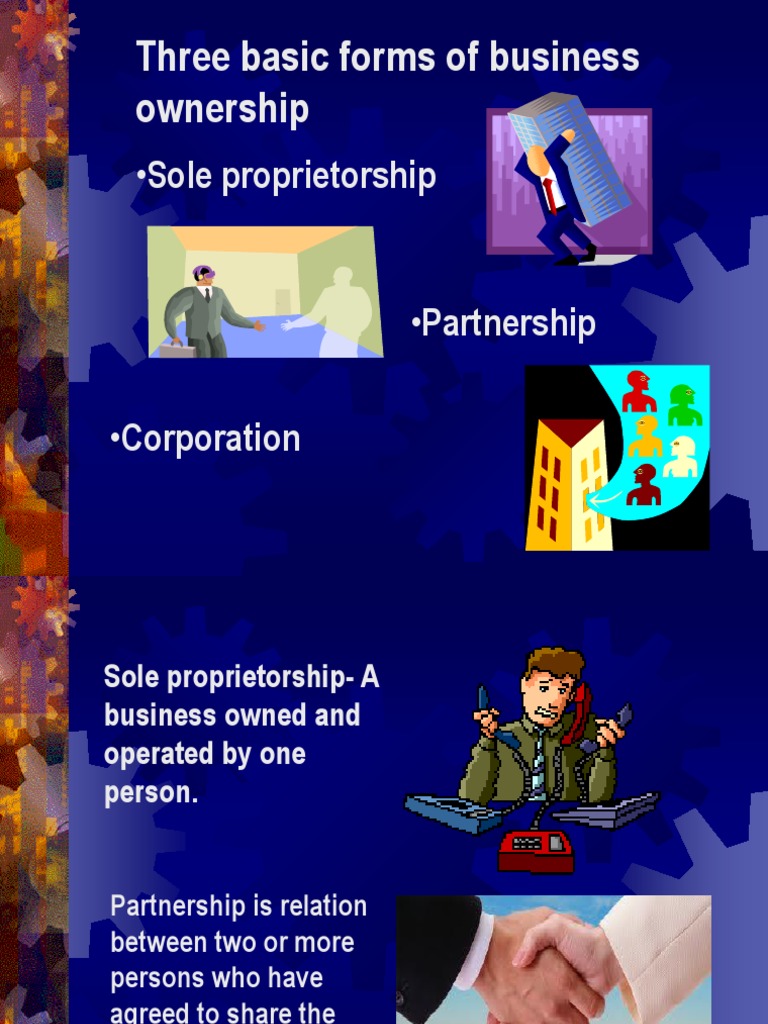Three Basic Forms of Business Ownership: - Sole Proprietorship | PDF ...