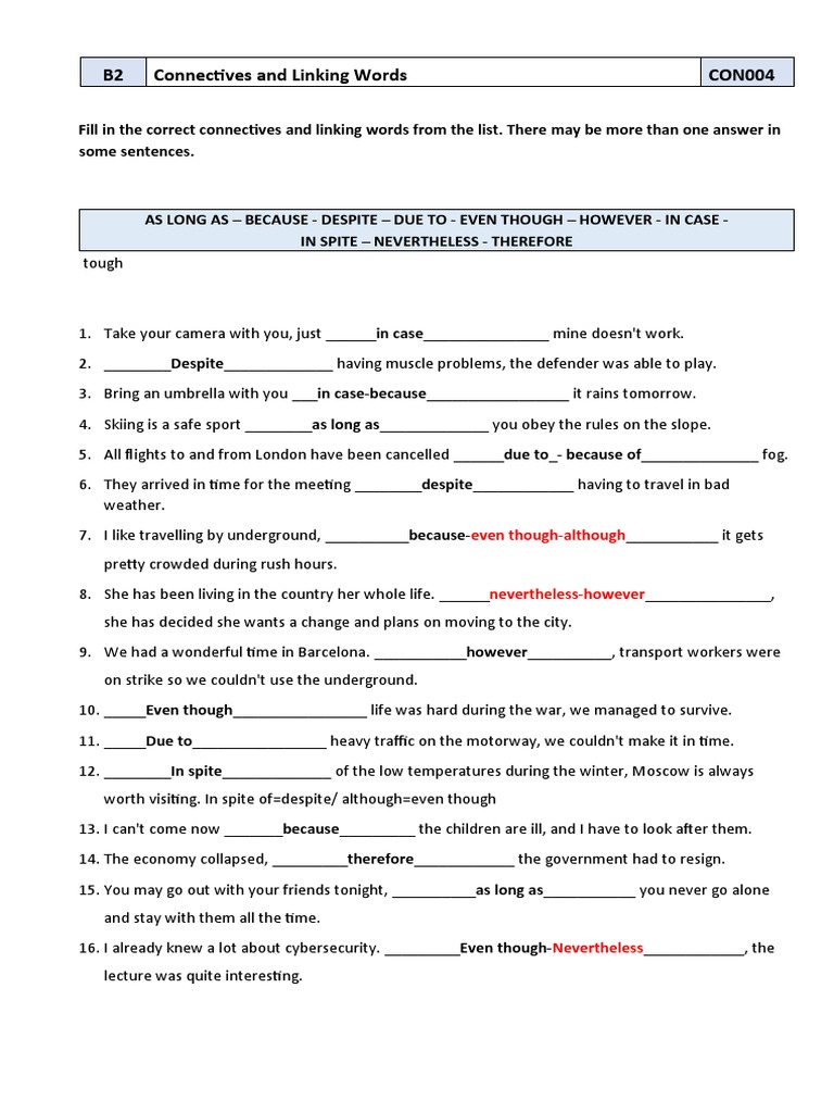 B2 Connectives and Linking Words CON004: Even Though-Although | PDF | Violence | Nature