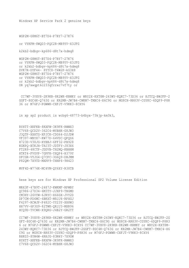 Windows XP Serial Key | PDF | Windows Xp | Microsoft Windows