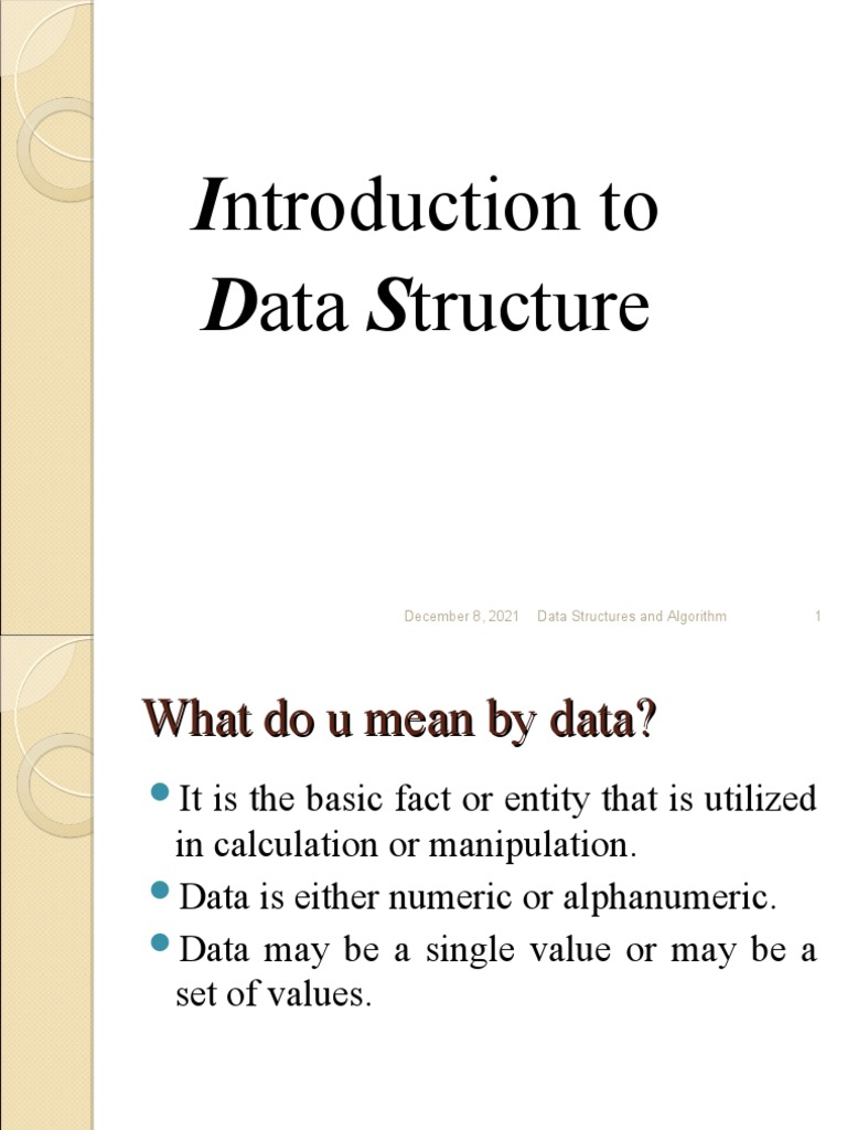 Data Strucure-Intoduction | PDF | Data Structure | Array Data Structure
