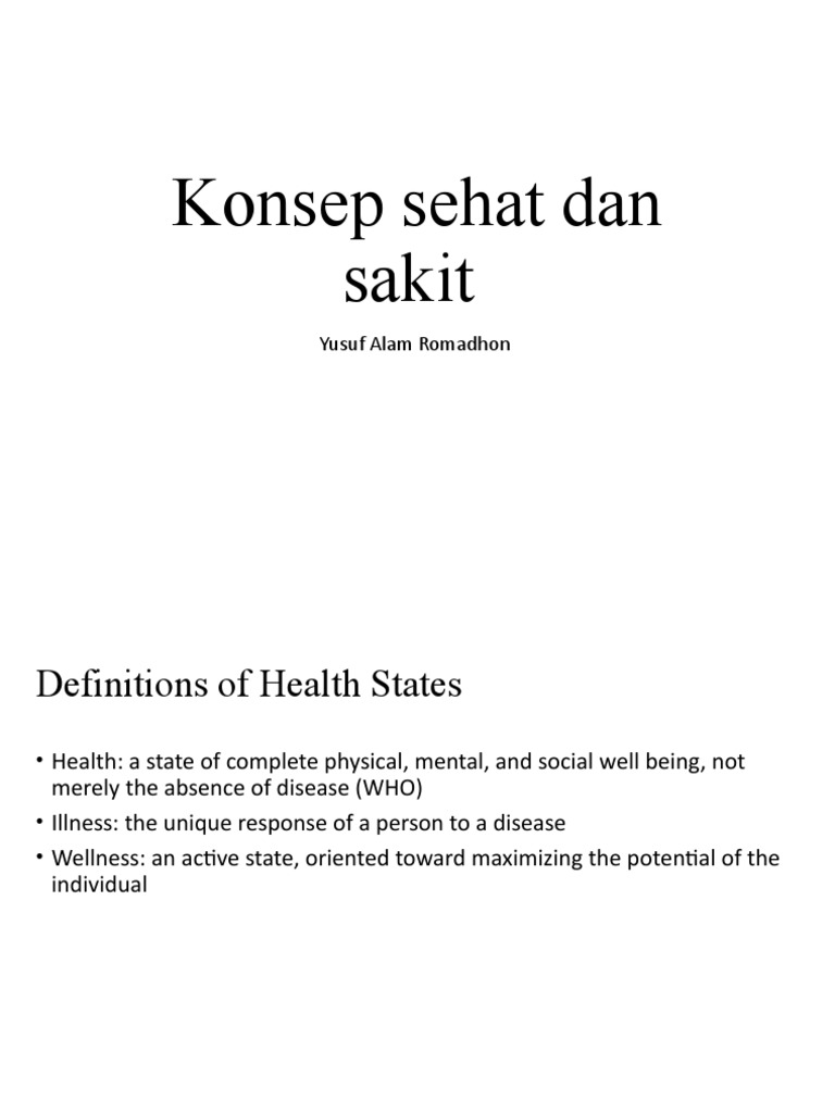 Konsep Sehat Dan Sakit 2016 | PDF | Self Concept | Patient