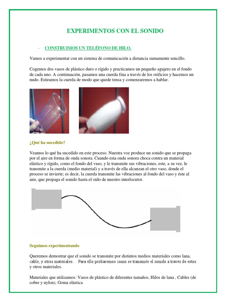 Experimentos Con El Sonido | PDF | Sonido | Cuerda