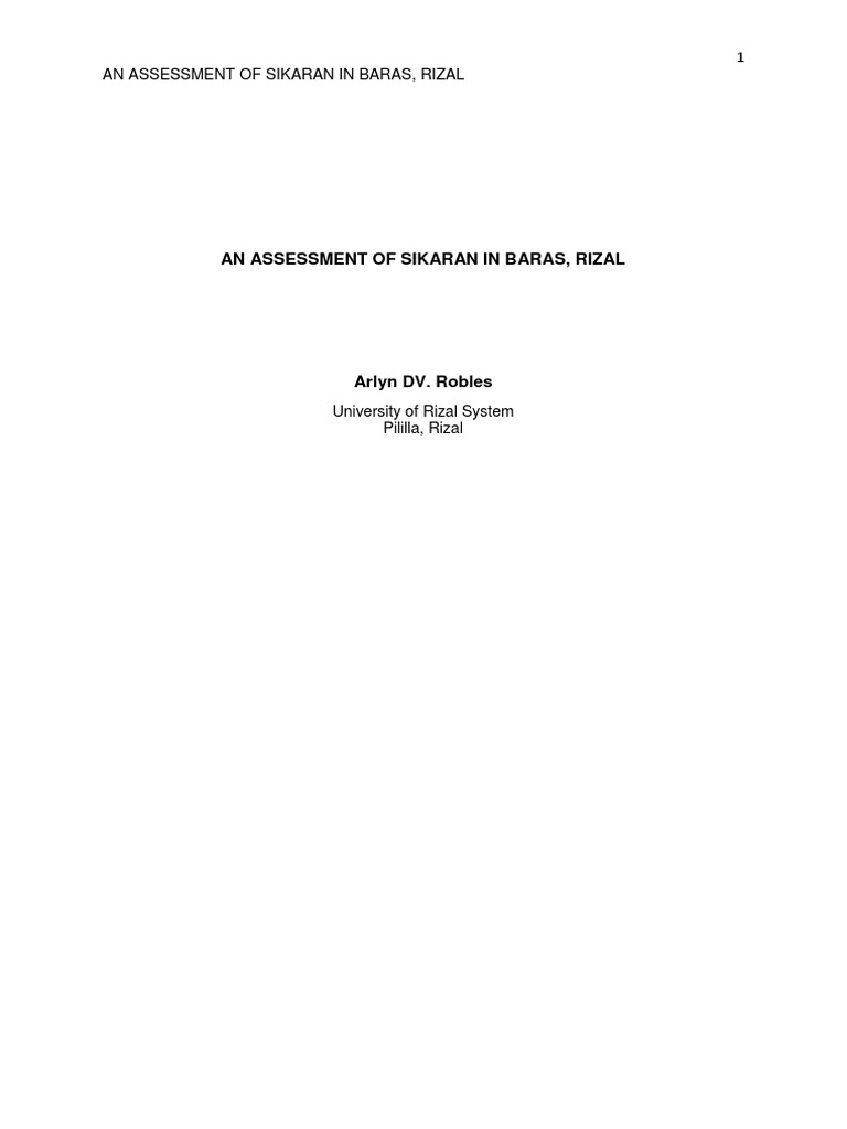 Sikaran's Legacy in Baras, Rizal | PDF | Human Nature | Karate