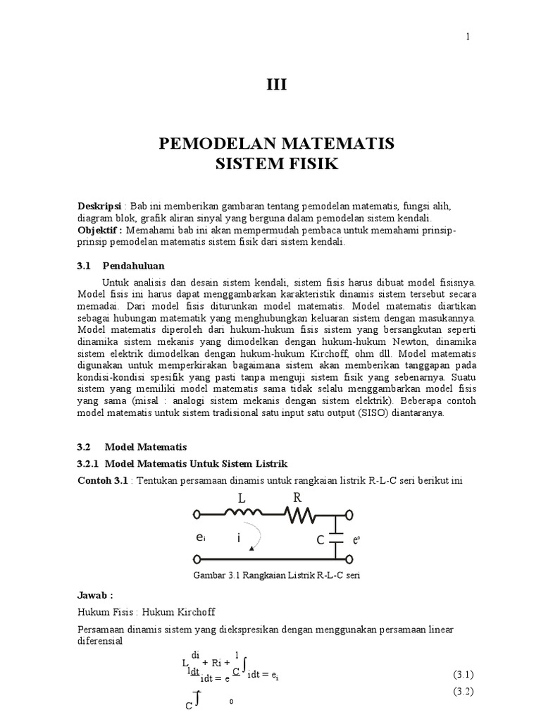 2 Pemodelan - Matematis - Sistem - Fisik | PDF
