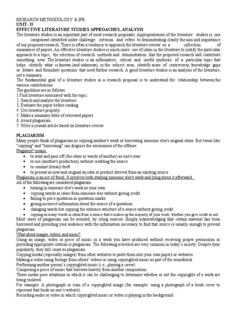 RM Note Unit 2 | PDF | Documentation | Plagiarism