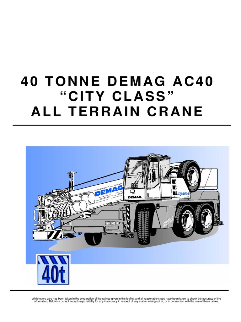 40 Ton Demag AC 40 City Crane Specs | PDF | Crane (Machine ...