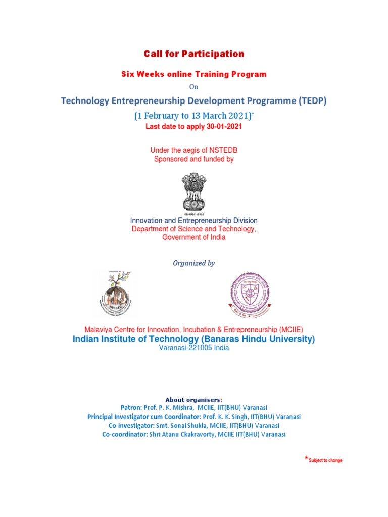 TEDP Online Training Program 2021 | PDF | Business | Business (General)