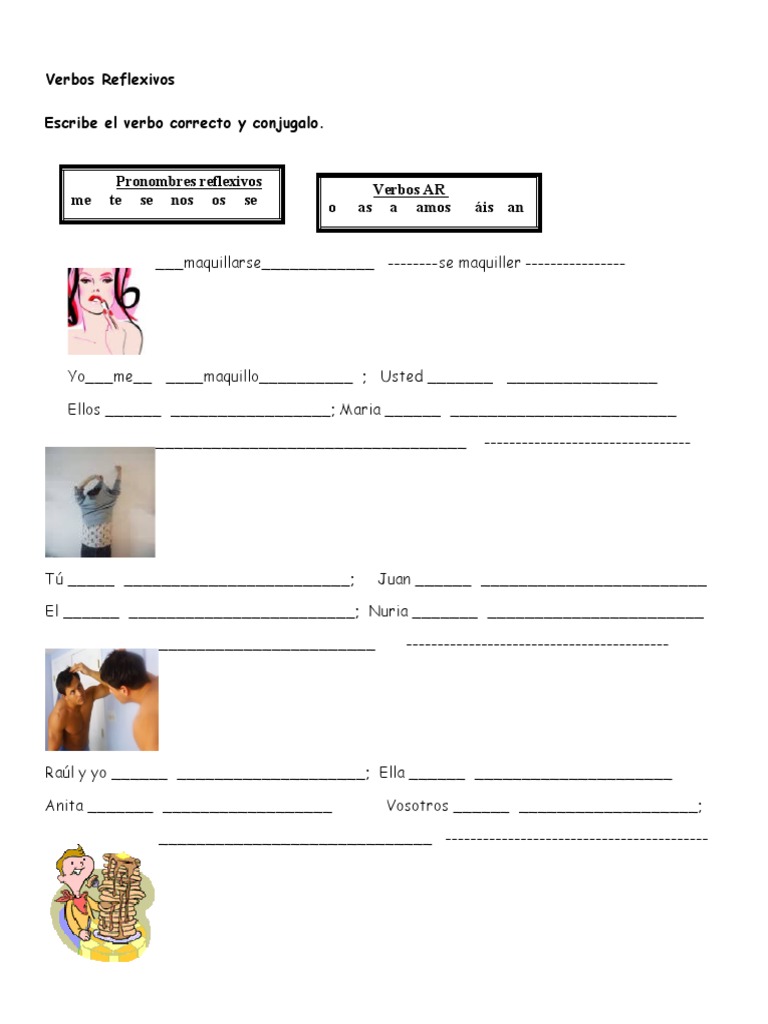 Verbos Reflexivos Ejercicios | PDF