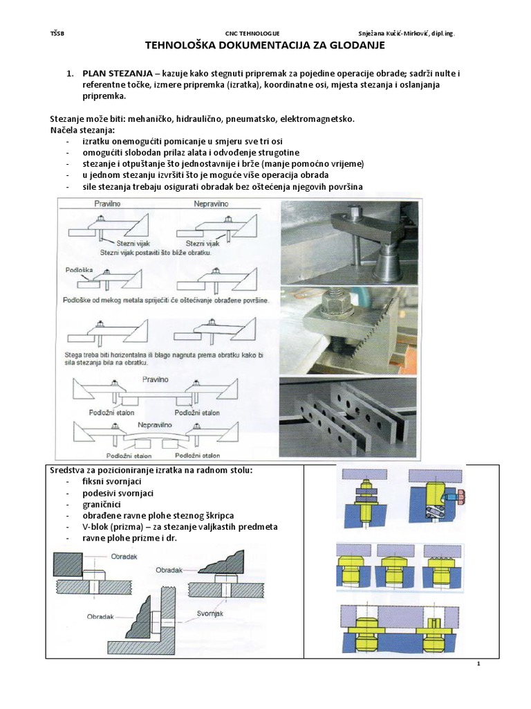 Tehnoloska Dokumentacija Za Glodanje | PDF