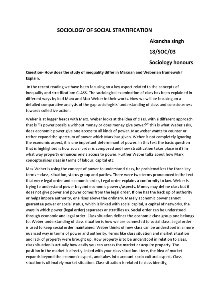 Stratification | PDF | Max Weber | Social Stratification
