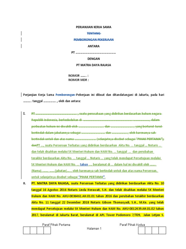 Contoh PKS Outsourcing | PDF