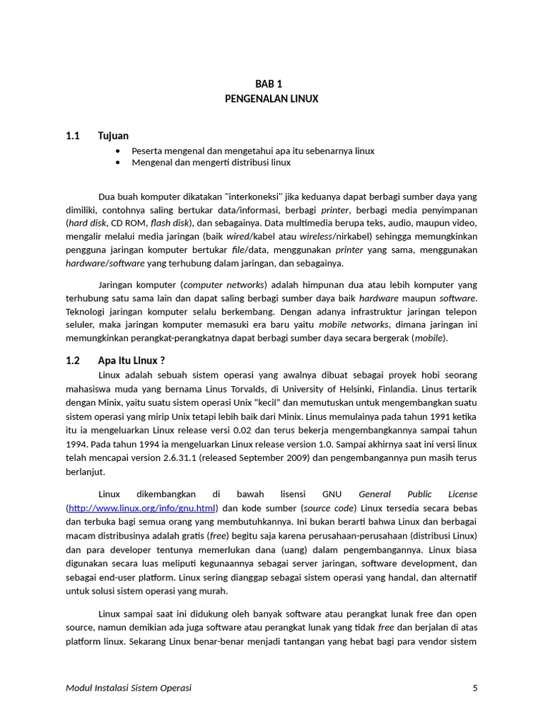 Bab 1 - Pengenalan Linux | PDF | Seni