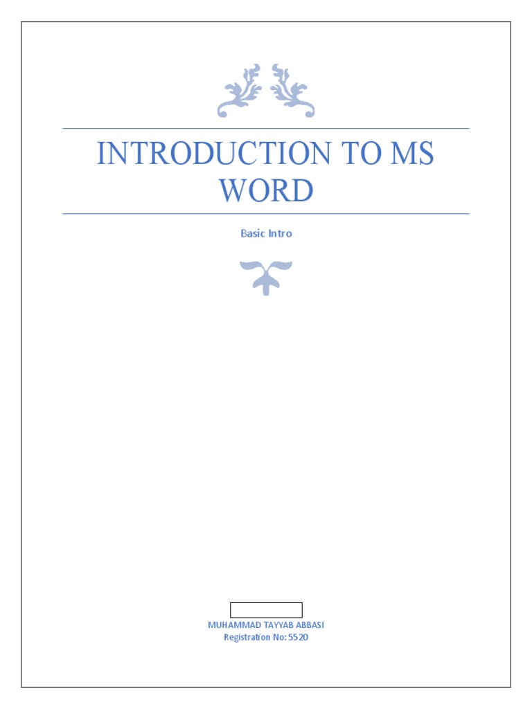 Introduction To Ms Word Basic | PDF | Microsoft Word | Written ...