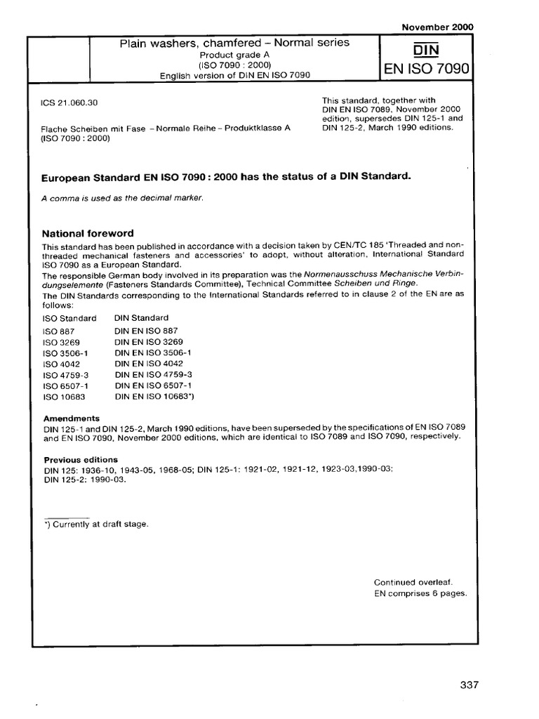 Din125 Din en Iso 7090 | PDF