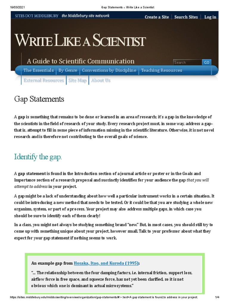 Gap Statements Write Like A Scientistk | Download Free PDF | Carbon ...