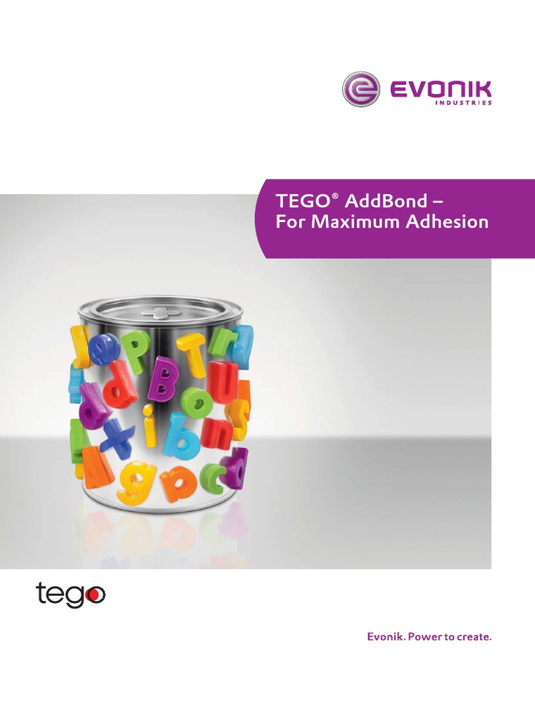 Tego® Addbond - For Maximum Adhesion | PDF | Paint | Chemical Compounds