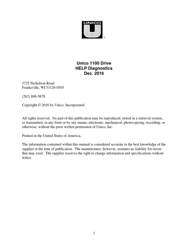 Unico 1100 Drive HELP Diagnostics 8.20 | PDF | Bit | Computer Network