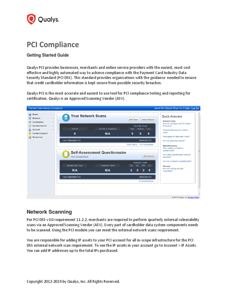 Qualys Pci Compliance Getting Started Guide | PDF | Payment Card Industry Data Security Standard ...