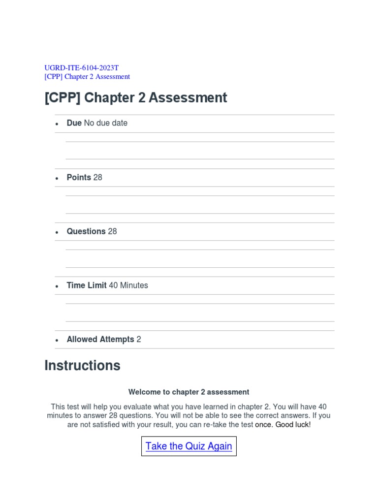 (CPP) Chapter 2 Assessment: No Due Date | PDF | Namespace | Object ...