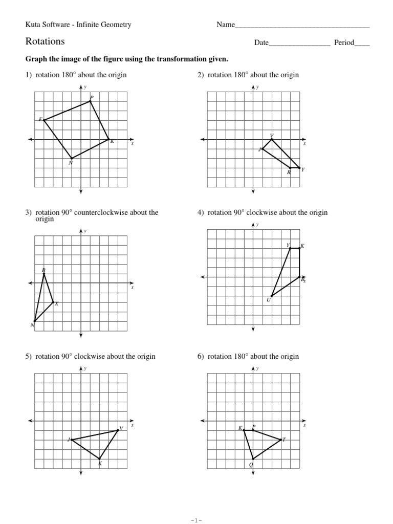 Rotation Worksheet | PDF | Space | Geometric Measurement