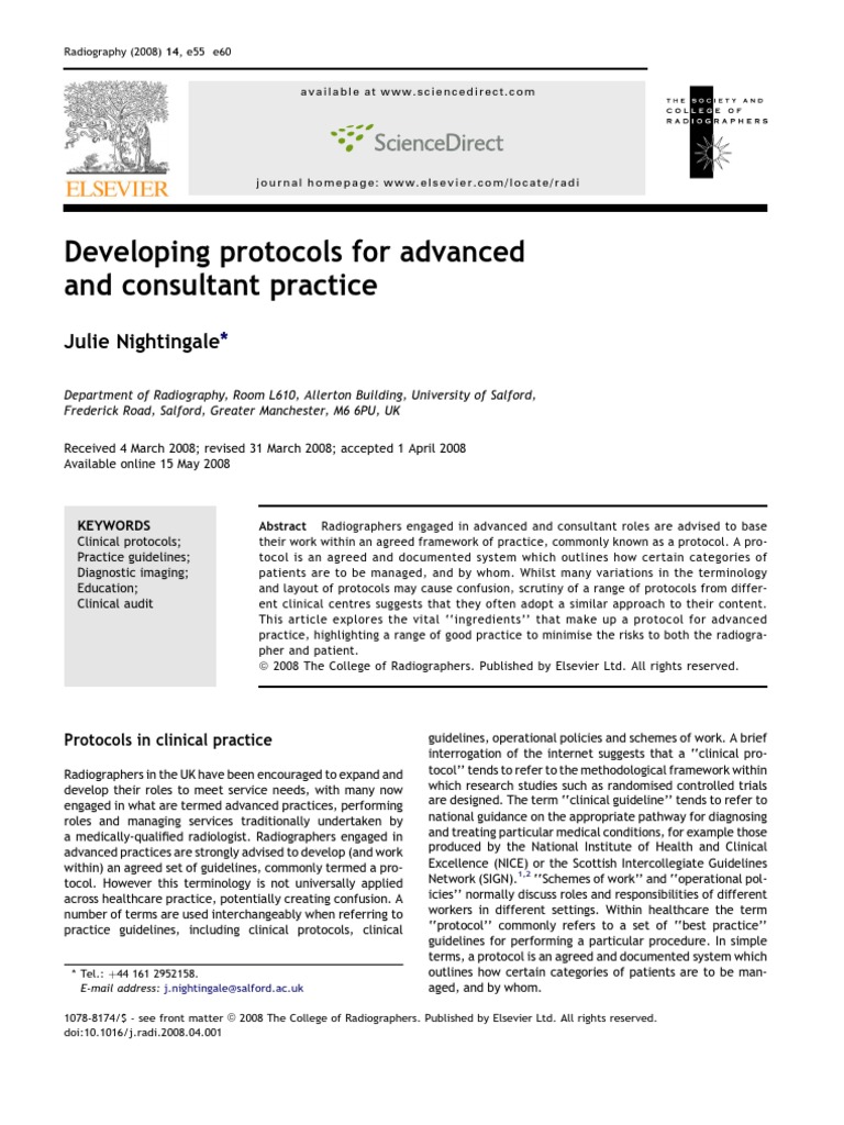 Developing Effective Clinical Protocols: Guidance on Key Elements and ...