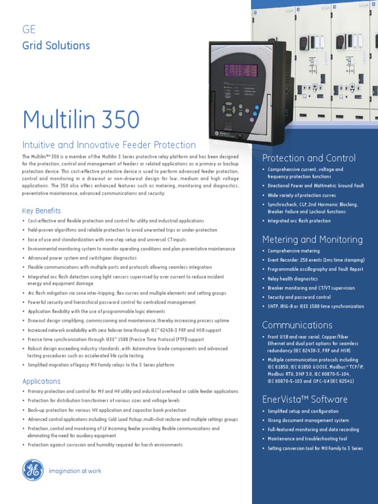 Multilin 350: Grid Solutions | PDF | Relay | Transformer