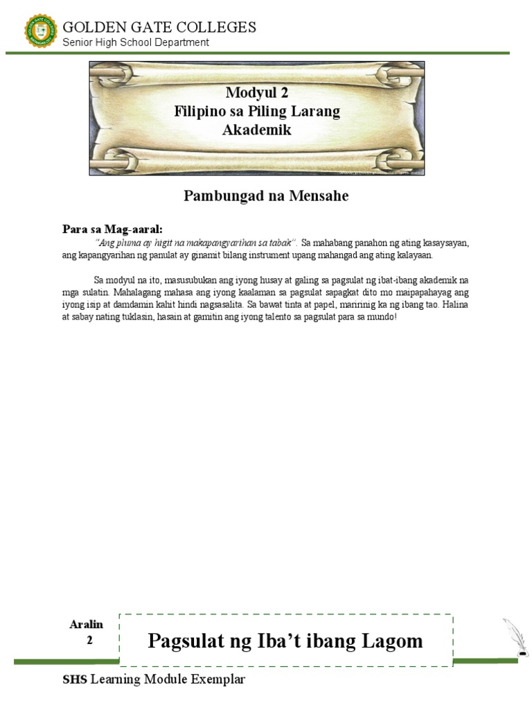 G12 M2 FilsaPilingLarang Akademik | PDF