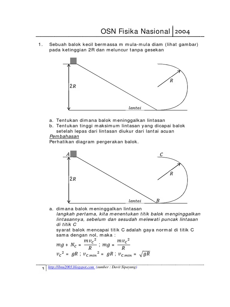 Soal Osn Fisika 2004 No 1 | PDF