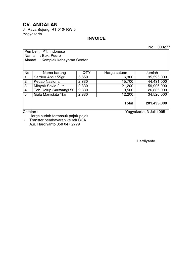 Contoh Invoice | PDF