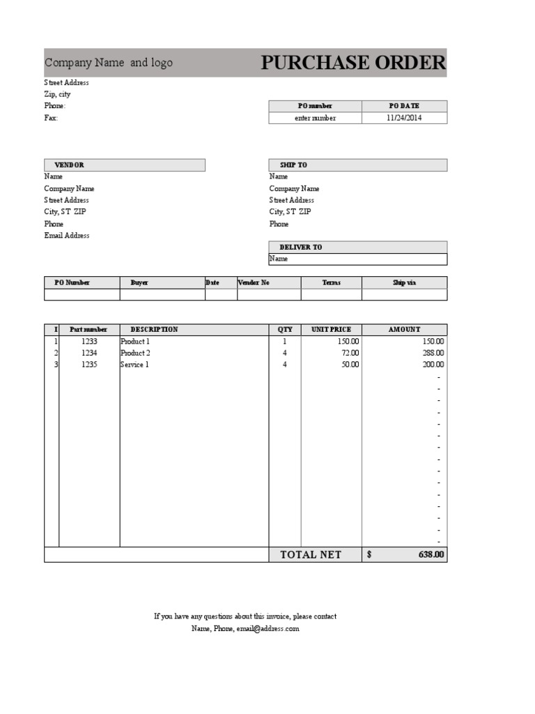 Purchase Order: Company Name and Logo | PDF | Service Industries | Business