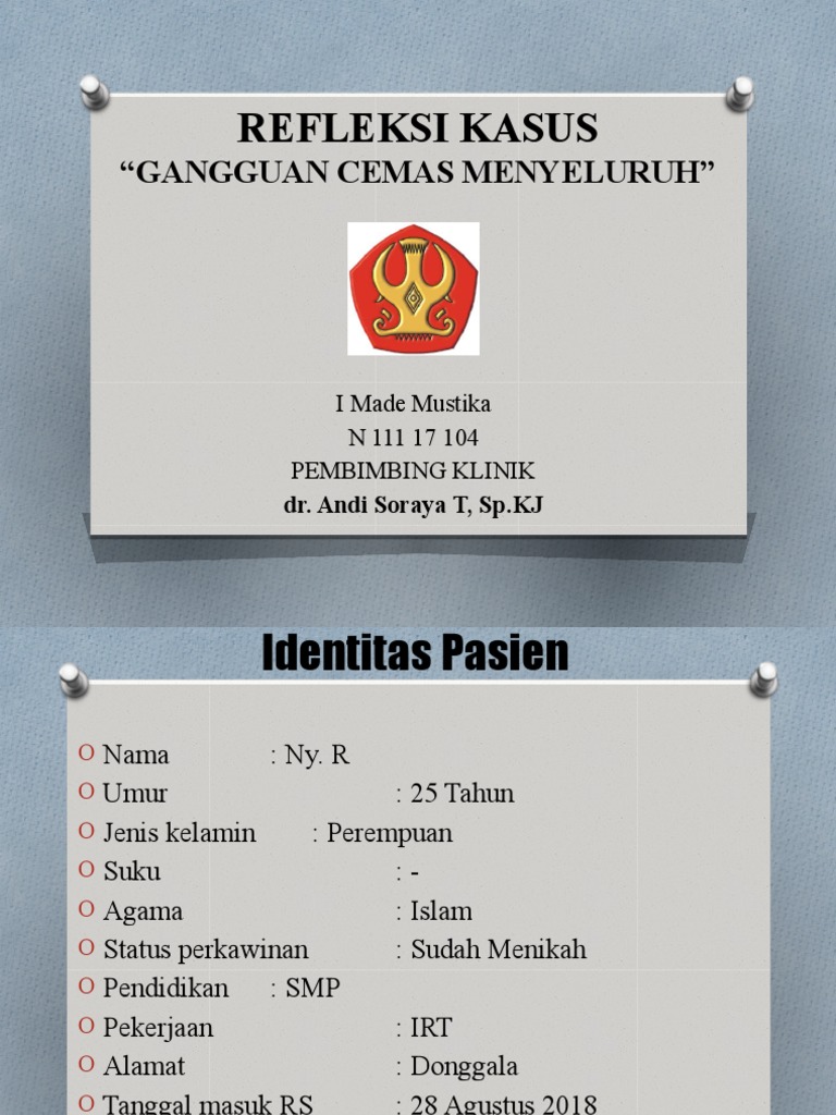 Gangguan Cemas Menyeluruh: Kasus Ny. R | PDF | Pengembangan Diri | Kesehatan Holistik