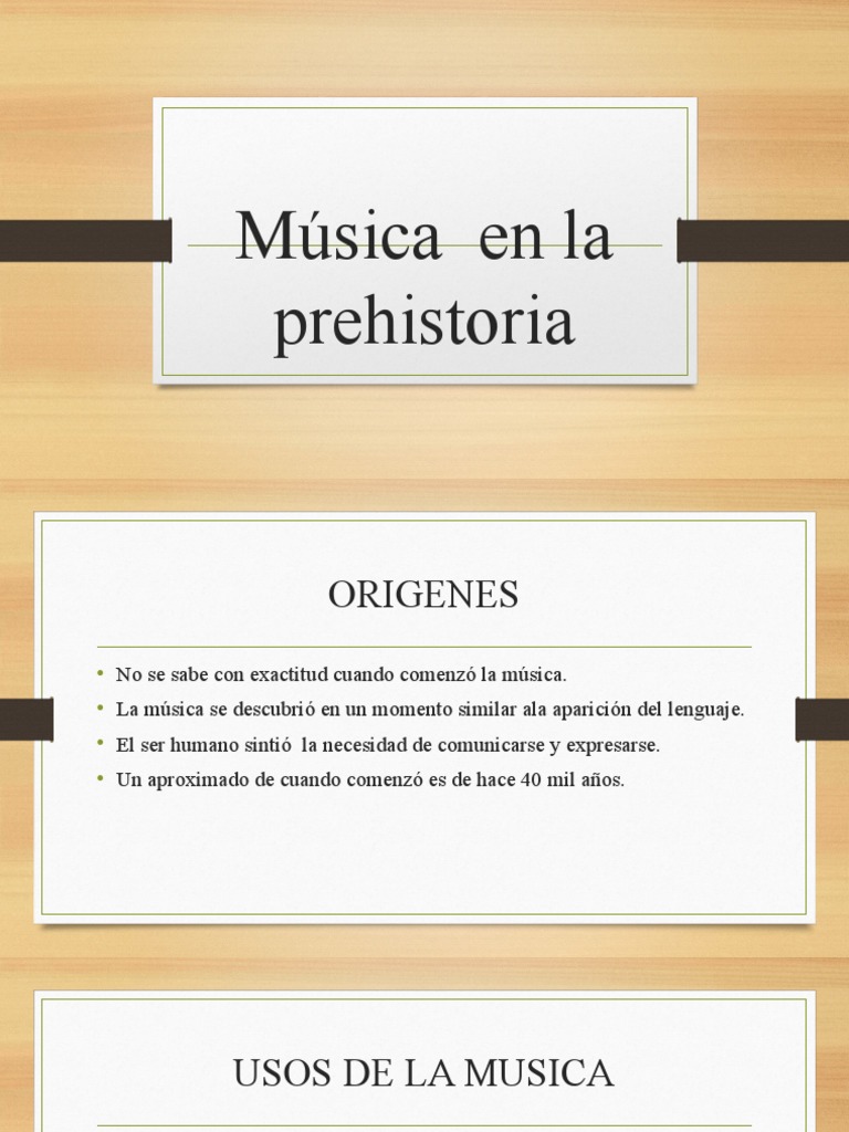 Música en La Prehistoria Presentacion | PDF