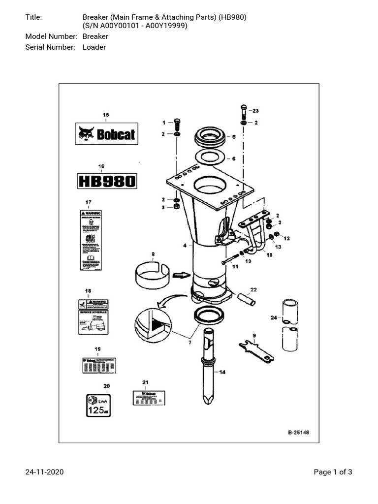 Breaker (Main Frame & Attaching Parts) (HB980) - (S - N A00Y00101 ...