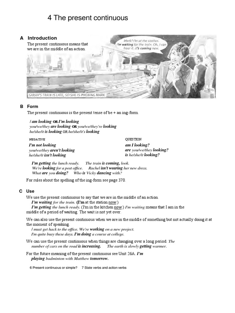 Present Continuous Tense Guide | PDF | Verb