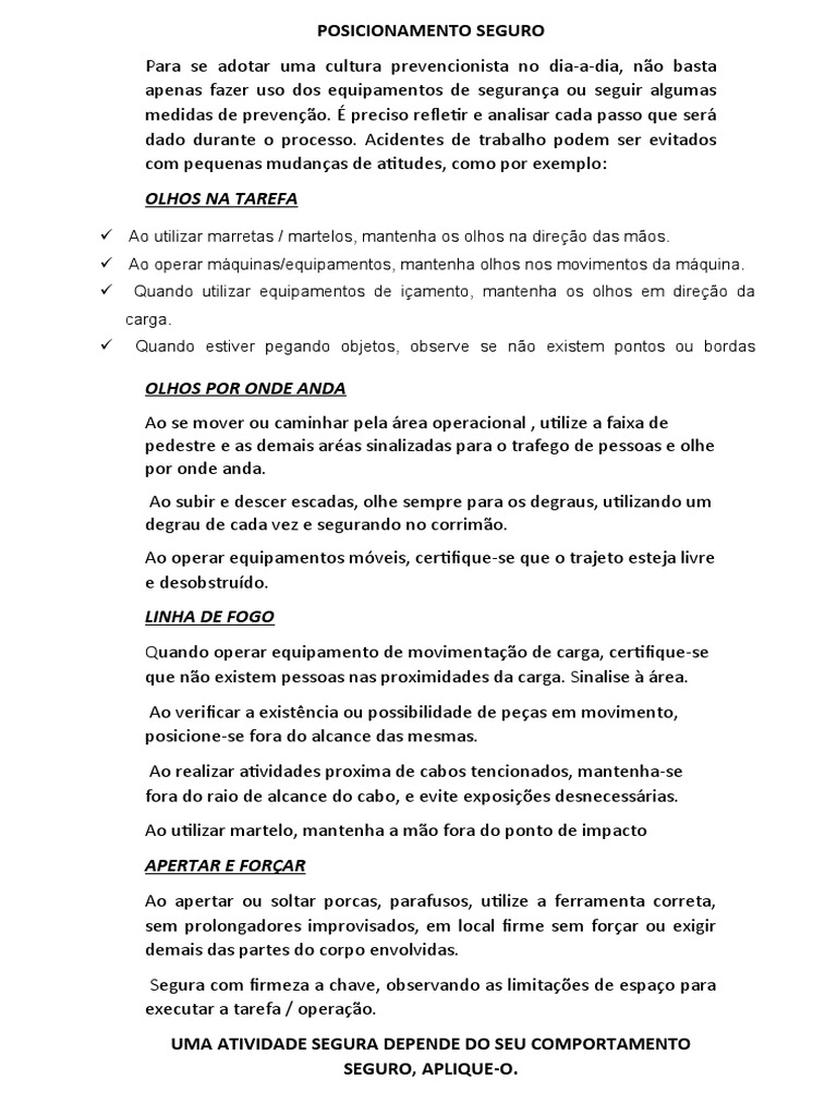 DDS Posicionamento Seguro - Script | PDF