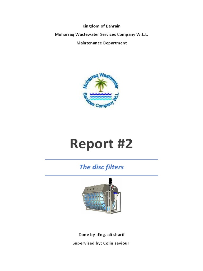 Report #2: The Disc Filters | PDF | Filtration | Pump