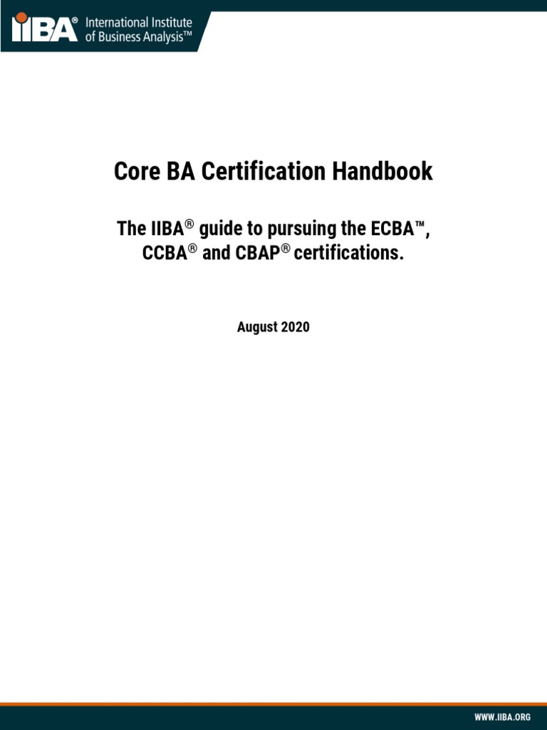 Core Ba Certification Handbook | PDF | Professional Certification ...