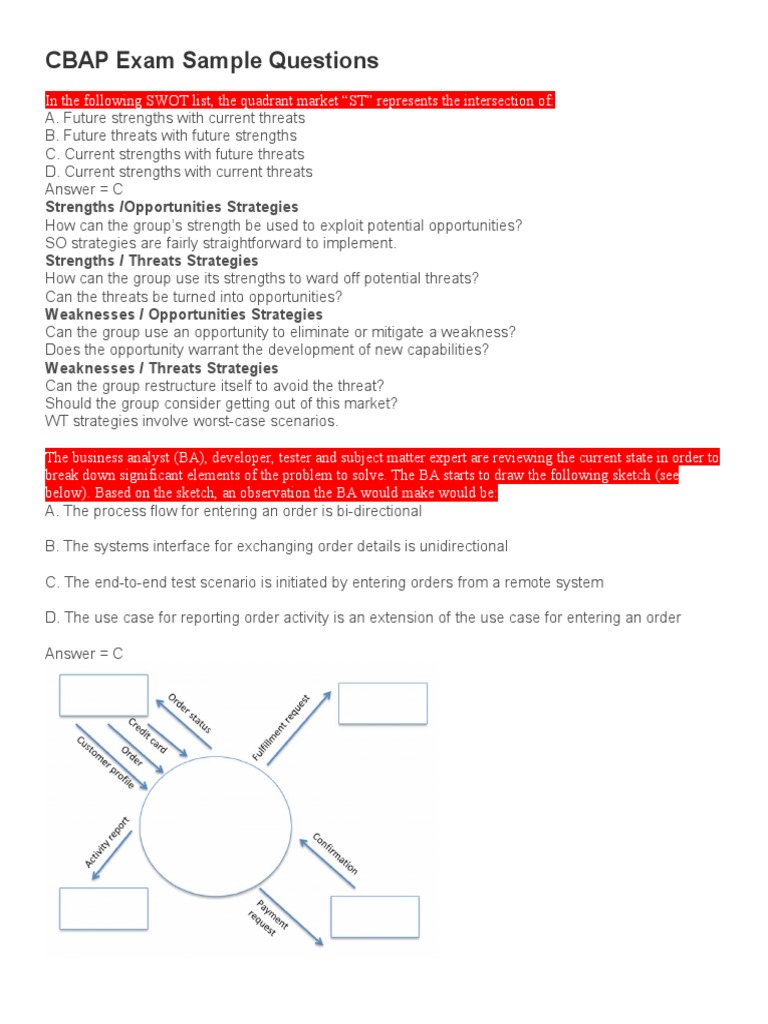 CBAP Exam Sample Questions | PDF | Use Case | Business Analysis