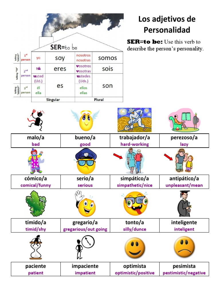 Los Adjetivos de Personalidad | PDF
